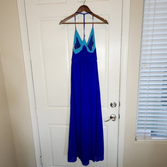 Lulus | Dresses | Lulus Bright Side Cobalt Blue Color Block Maxi Dress ...